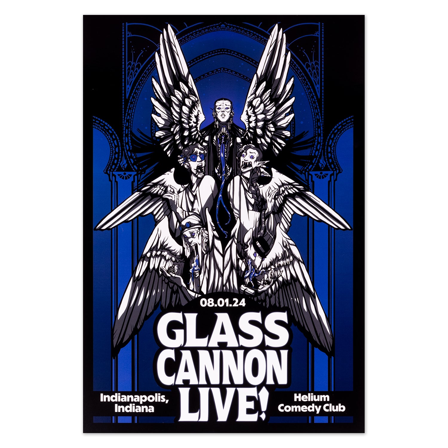 Helium Comedy Club, Indianapolis, IN 08/01/24 Poster – Glass Cannon